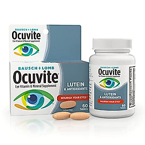 Bausch & Lomb Ocuvite Eye Vitamin & Mineral Supplement, Contains Zinc, Vitamins A, C, E, & Lutein, Pink,Tablet, 60 Count
