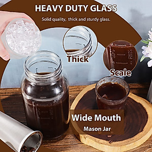 Cold Brew Coffee Maker Glass Pitcher, 32 oz Mason Jar with Pour Spout Handle Lid with Stainless Steel Filter for Iced Coffee, Lemonade, Ice Tea, Fruit Drinks