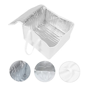 Anneome Cake Insulation Bag Bbq Lunch Thermal Bag Insulated Food Carrier Tote Bags Outdoor Lunch Bag Travel Insulated Bag Heated Pizza Bags Meal Bag Pizza Bag Cloth White