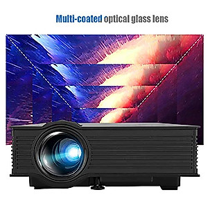 LCD LED Wireless Projector,WiFi Mini Beamer,Home Projector,with Multi Coated Optical Glass Lens,Support USB,SD,AV,HDMI,IR,VGA,Stylish Appearance,Fit for Home Theatre Black