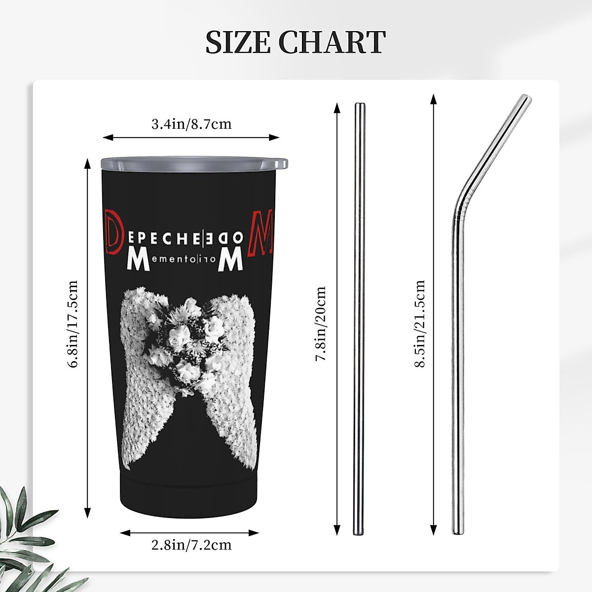 KMATELONE Depeche Music Mode Cup Stainless Steel Vacuum Insulated Travel Mug With Lid and Straw Cups Thermal Coffee 20 Oz