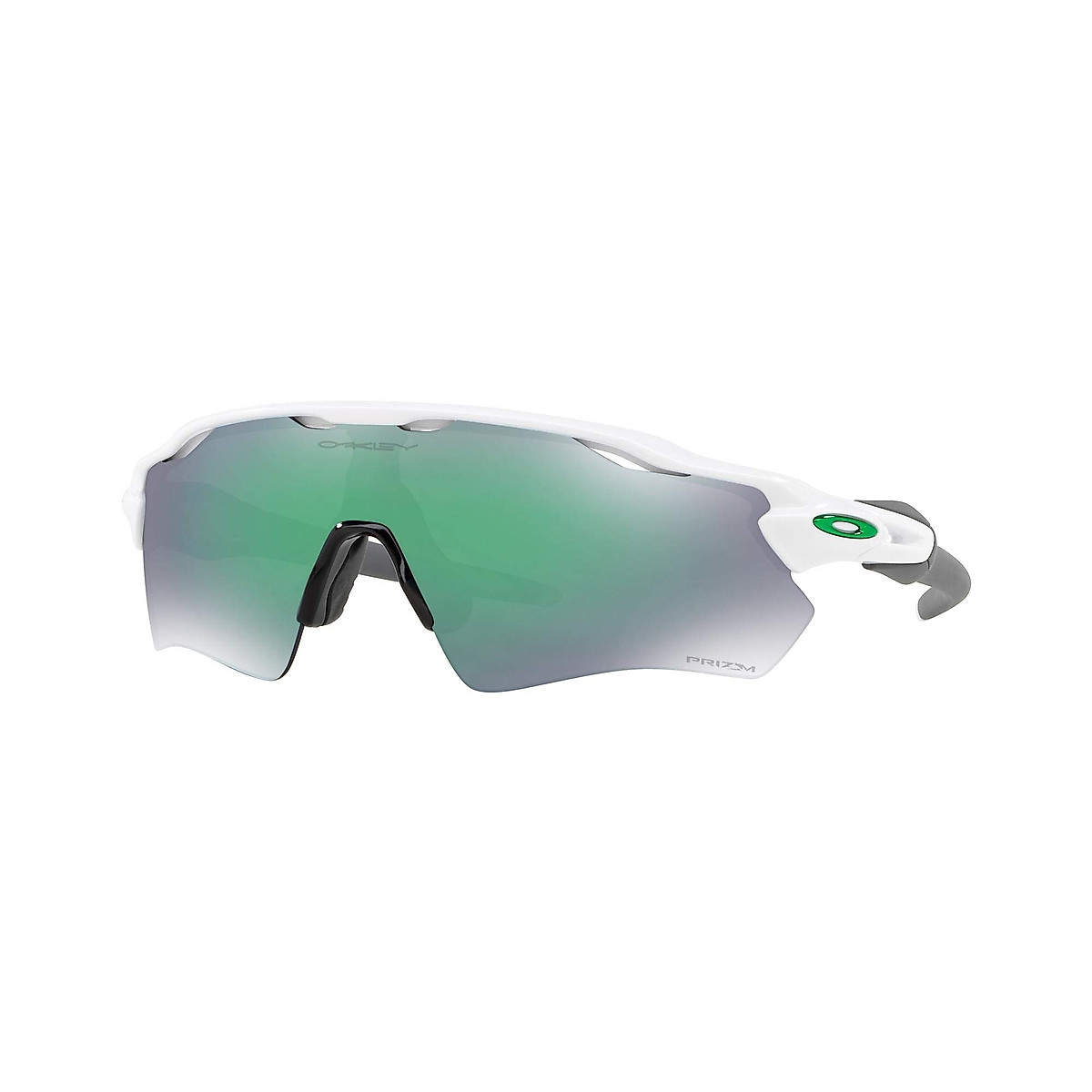 Oakley Men's OO9208 Radar EV Path Rectangular Sunglasses, Polished White/Prizm Jade, 38 mm