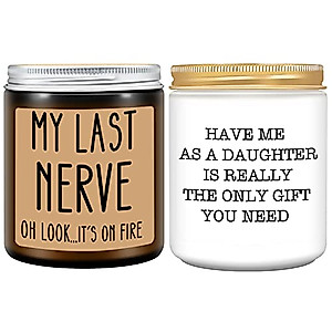 Scented Candles Gifts for Women, Lavender Scented Aromatherapy Candle for Women, Soy Wax Amber Jar Scented Candle, Great Birthday, Housewarming, Encouragement, Congratulation Gift for Female Friend