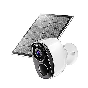 1pc Outdoor Wireless Security Camera with Solar Panel, 2K Battery Operated Camera for Home Security, Cloud/SD, No Monthly Fee, AI Motion Detection,Color Night Vision,2-Way Audio,Compatible with Alexa