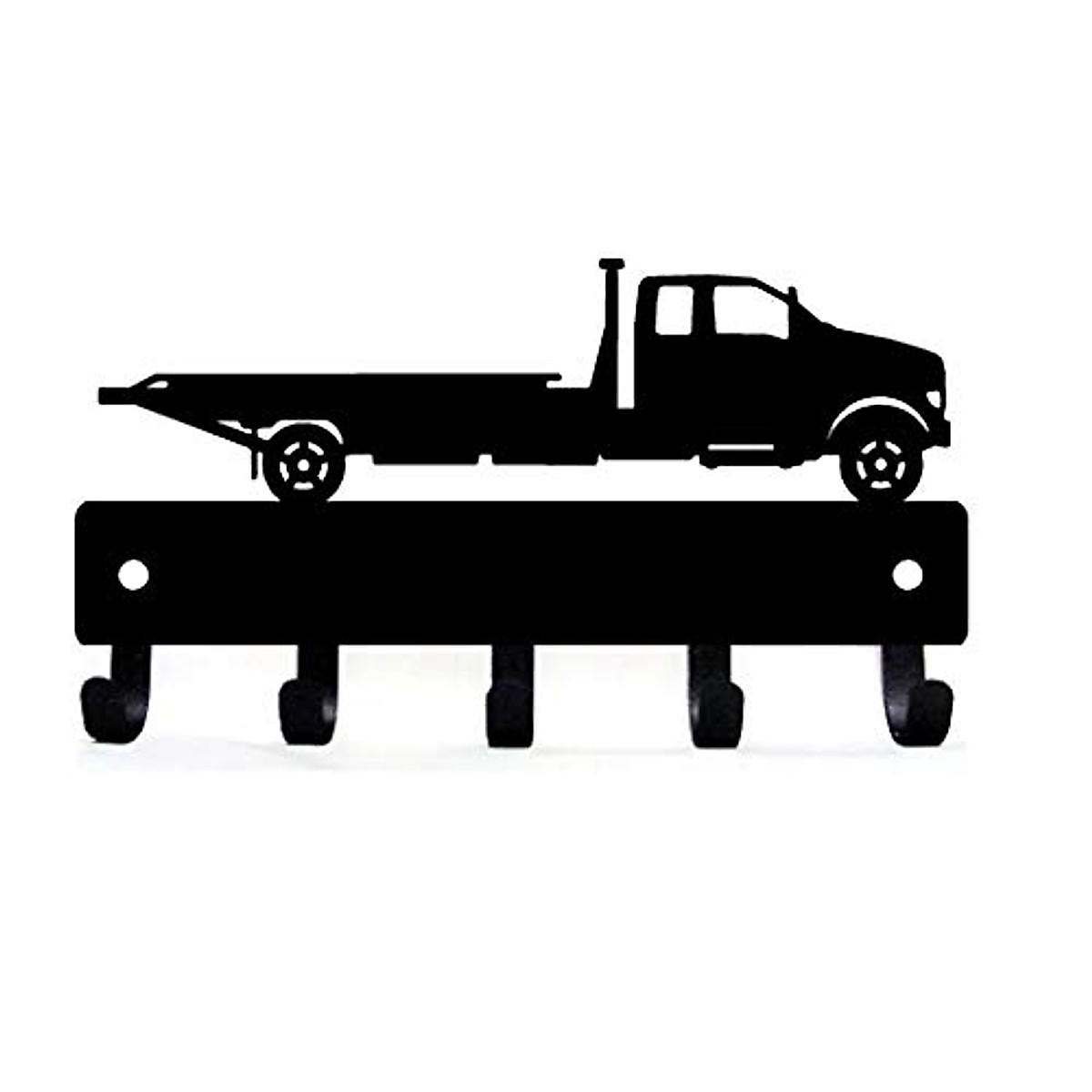 The Metal Peddler Flatbed Tow Truck Key Rack Holder for Wall - Small 6 inch Wide - Made in USA; Driver Gifts