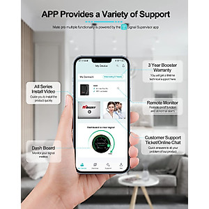 Cell Phone Signal Booster, 4G LTE 5G Cell Phone Booster with LCD Touch Screen Cover 4,500 Sq Ft for Home Office All U.S. Carriers Verizon, AT&T, T-Mobile 65dB High Gain Support All Band | FCC Approved