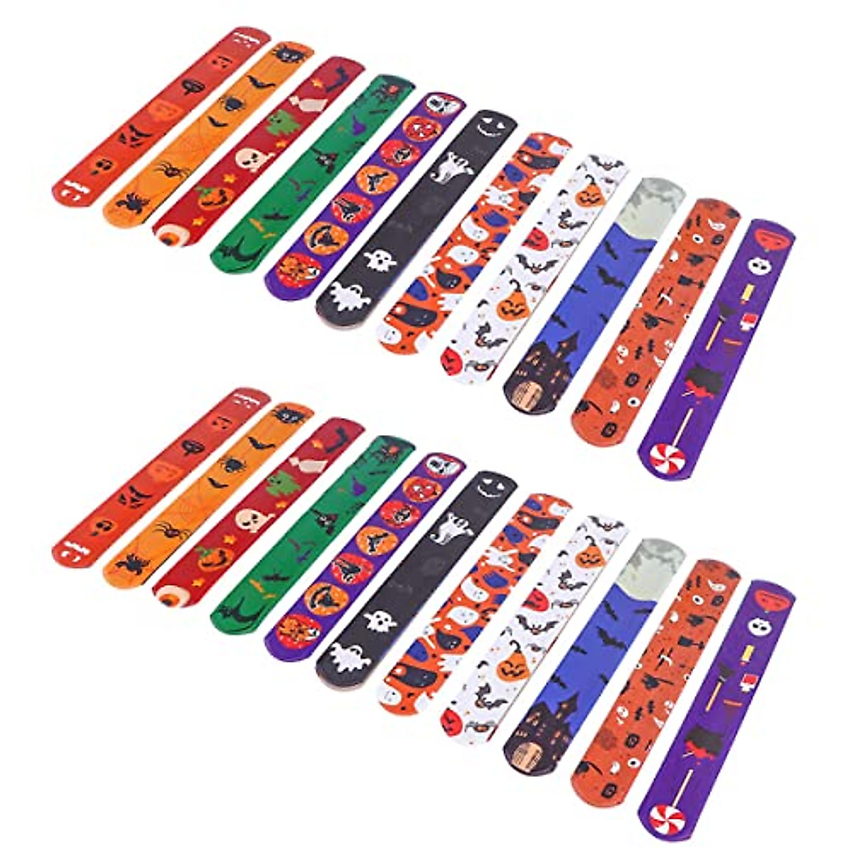 ibasenice 180 pcs Circle Decors, Kids Bracelets Decors Wrist Print Spider Props Ghost Bands Random Wristband Decorative Novelty Parties Supplies Slap Favors Prop Style Wristbands Party Snap