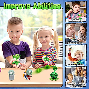 Maikerry Plants and Zombies Toys vs Egg Transformation Series Assembled Toys Action Figures Set Gift Game Fan Party Birthday Gifts Zombie PVZ Toys Figurines for Boys Girls