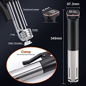 Sous Vide Cooker, Wifi Sous Vide Machine Cooker,IPX7 Waterproof, 1100W Fast-Heating Immersion Circulator with Recipes on APP,Accurate Temperature and Time Control, Low Noise