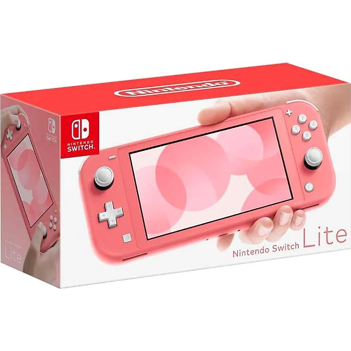 Newest Nintendo Switch Lite Game Console, Coral Pink With 128GB AllyFlex MemoryCard