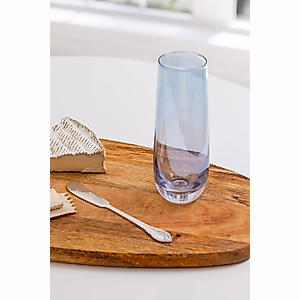 BETTR - Stemless Champagne Flute Glasses - Iridescent Blue/Indigo Bottomless Mimosa Glass - Cocktail/Wine Glassware - All-Purpose Drinkware Juice, liquor, Water Glasses with 10.5 FL oz (Set of 4)