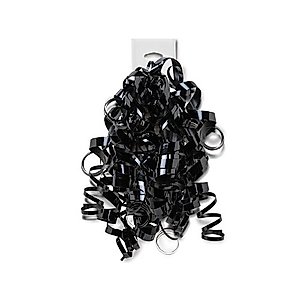 Curly Black Bows Twelve (12) - Dazzling Glossy Gift Bows Elegant Bouncy Easy