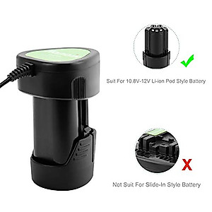 Hanaix 12V Lithium Battery Charger Compatible with Bosch BC330 BAT411 BAT411A BC430 GBA12V30 BAT412 BAT412A BAT413 BAT413A BAT414 D-70745, 2607336013, 2607336027, 2 607 336 864, Portable Charger