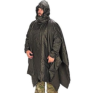 Snugpak Poncho Liner, Water Repellent, Lightweight, Dedicated Sleeves and Hood, Black