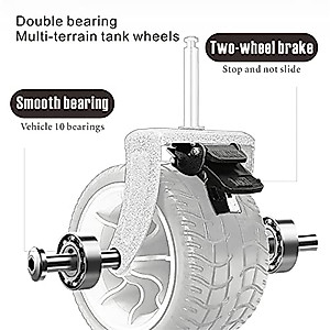 CRONDA Boutique Foldable Camping Cart, Heavy Duty Collapsible Folding Wagon Utility Outdoor Camping Garden Cart, All Terrain Wheels with Brake (Brown)