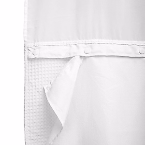 Barossa Design Fabric Snap-in Shower Curtain Liner Replacement 70" x 54" - Hotel Style, Removable & Machine Washable, Water-Repellent - White, 70x54