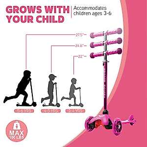 Rugged Racer Mini Scooter with Adjustable Height and LED Wheels (BH19899)