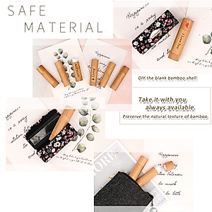 AUHOKY 12Pcs Bamboo Empty Lipstick Tubes, 5.5g Refillable DIY Lip Balm Tube Containers with Clear PP Plastic Inner, Cosmetic Lipstick Lip Gloss Deodorant Case Holder For Women Girls Makeup