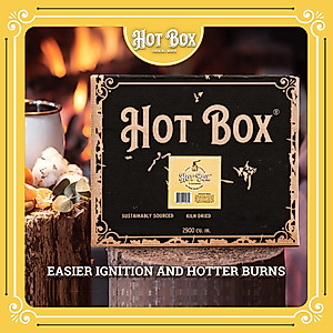 HOT BOX Kiln-Dried Oak Cooking Wood - 8 Inch Cut Logs For Portable Wood-Fired Pizza Ovens and Smokers, 1 Box (1300 Cubic Inches)
