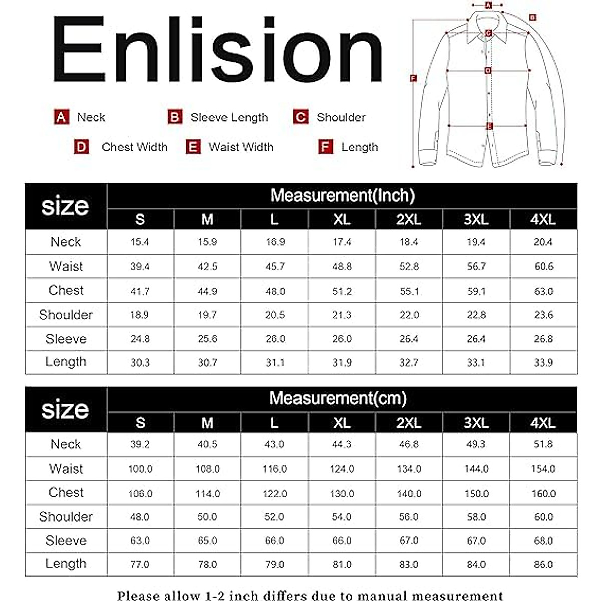 Enlision Green Dress Shirts for Men Long Sleeve Men's Casual Button-Down Shirts Houndstooth Inner Contrast Shirt Olive Regular Fit for Wedding Prom Party M