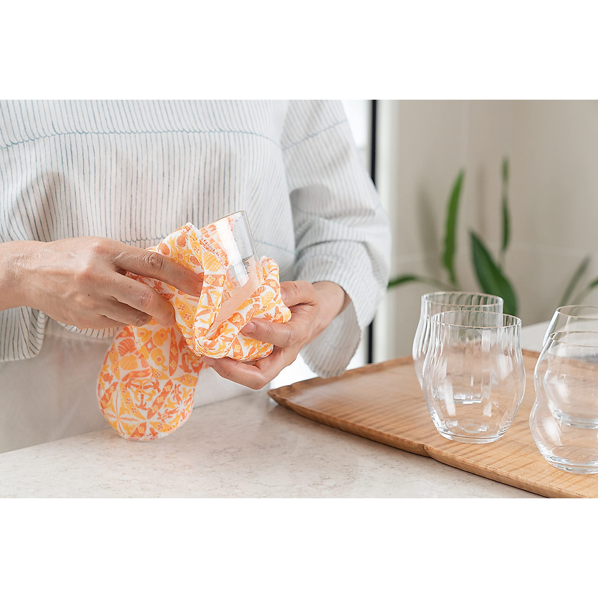 Shirayuki Japanese Kitchen Cloth KYO-YUZEN Hawaian. Set of 3. Made Layered Fine Mesh Cloth. Dish Wipe, Table Wipe, Hand Wipe. Made in Japan (Hawaian Set)