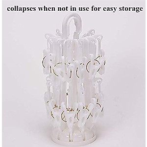 DurReus Foldable Clip Drip Laundry Hanger Portable Plastic Hanging Dryer with 20 Clips for Drying Cloth Diapers,Baby Clothes,Bras,Underwear,Hat,Gloves,Socks