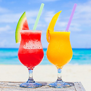 Prasacco 4 Sets Silicone Straws Reusable Straws with Case Foldable Straws Portable Drinking Straws for Travel Party