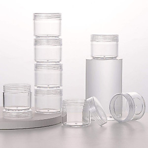100 Count Clear Plastic Sample Containers 20g Empty Jars Cosmetic Containers with Lids Leak Proof Lip Balm Containers