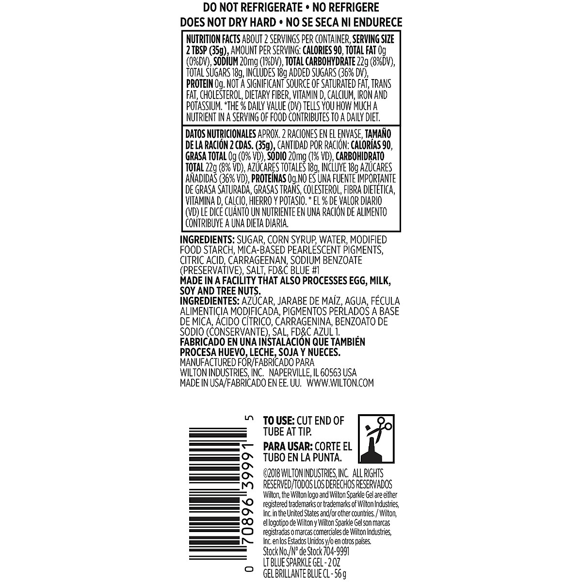 Wilton Light Blue Sparkle Gel Icing Dispenser