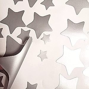 56 PCS Metallic Silver Star Stickers Floor Decal Stickers Wall Stickers Party Decoration Bridal Shower Home Engagement…