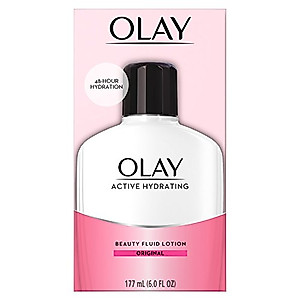 Face Moisturizer by Olay, Active Hydrating Beauty Moisturizing Lotion, 6 fl oz (Pack of 2)