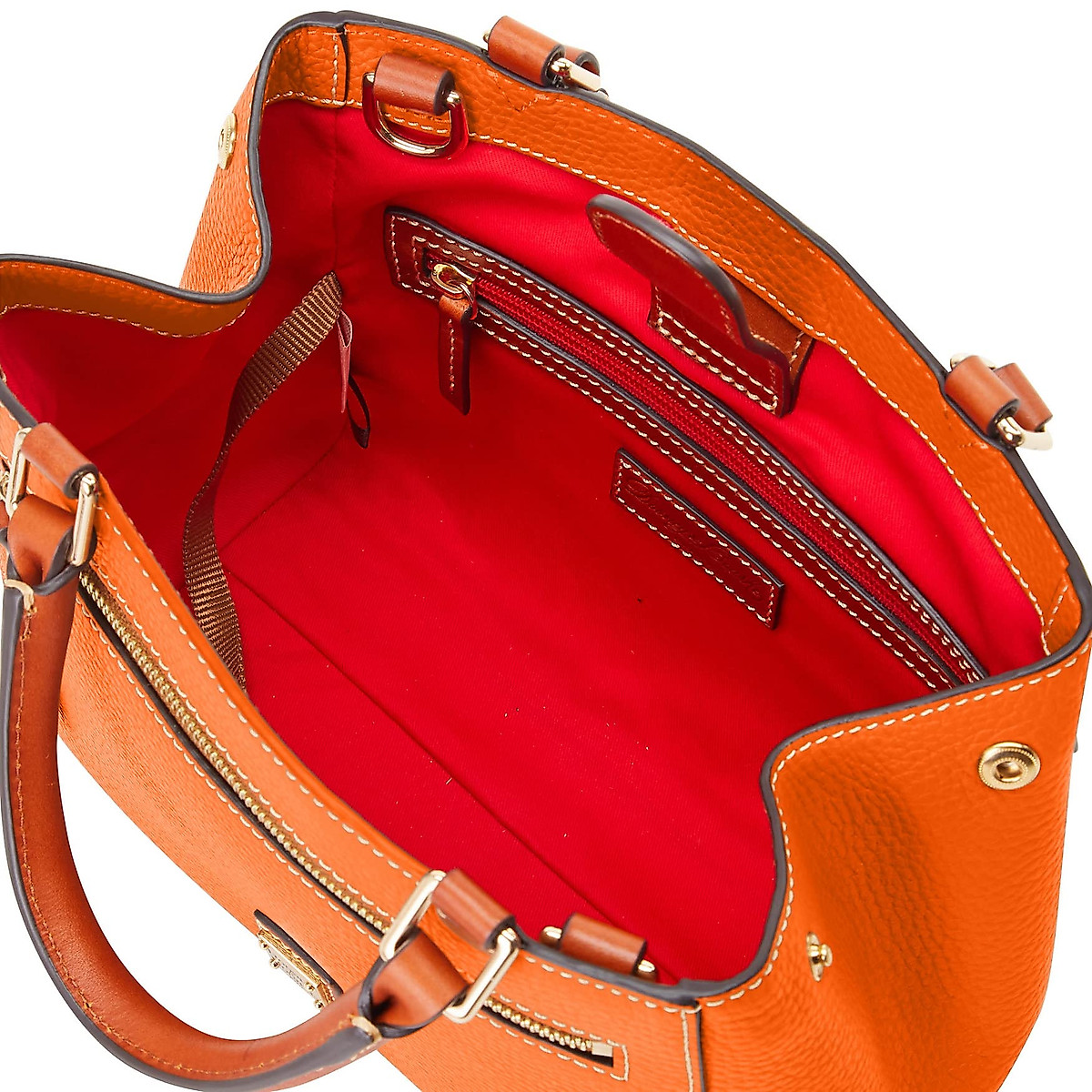 Dooney & Bourke Handbag, Pebble Grain Small Zip Satchel - Clementine