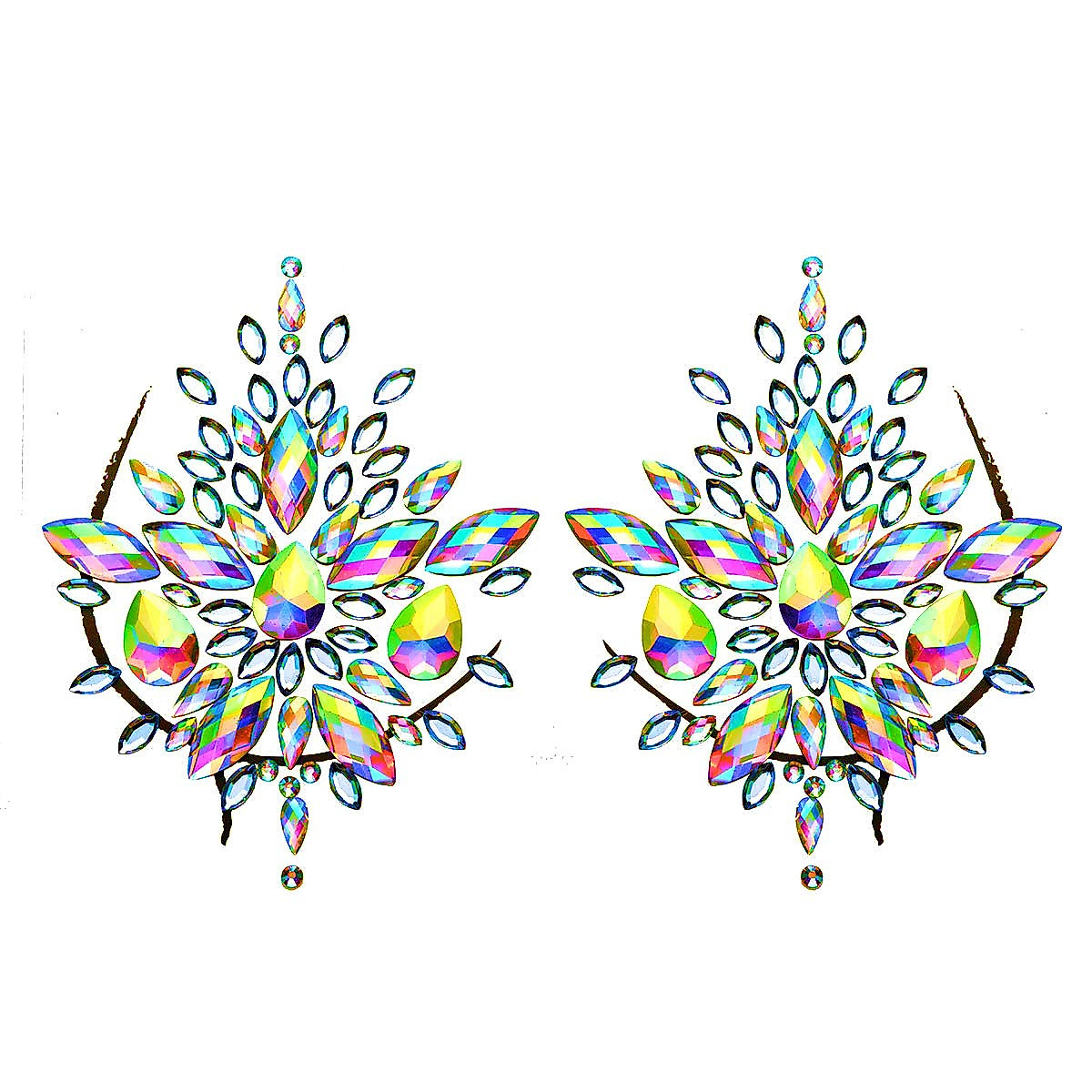 1 Set Temporary Tattoos Stickers Face body Jewels face Gems breast jewels sticker for women