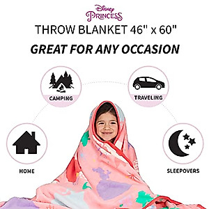 Franco Kids Bedding Super Soft Plush Throw Blanket, 46 in x 60 in, Disney Princess