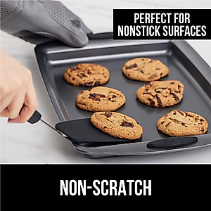 Gorilla Grip Cutting Boards Set of 3 and Silicone Spatula, Cutting Boards are Slip Resistant, Spatula is 11.6 Inch and Heat Resistant, Both in Black Color, 2 Item Bundle