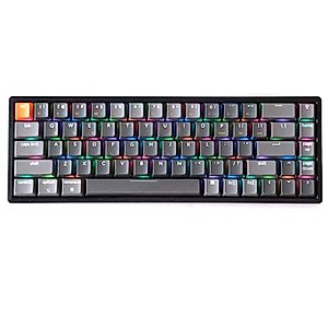Keychron K6 Hot Swappable Wireless Bluetooth 5.1/Wired Mechanical Gaming Keyboard, 65% Compact 68-Key RGB LED Backlit N-Key Rollover, Aluminum Frame for Mac Windows Gateron G Pro Brown Switch