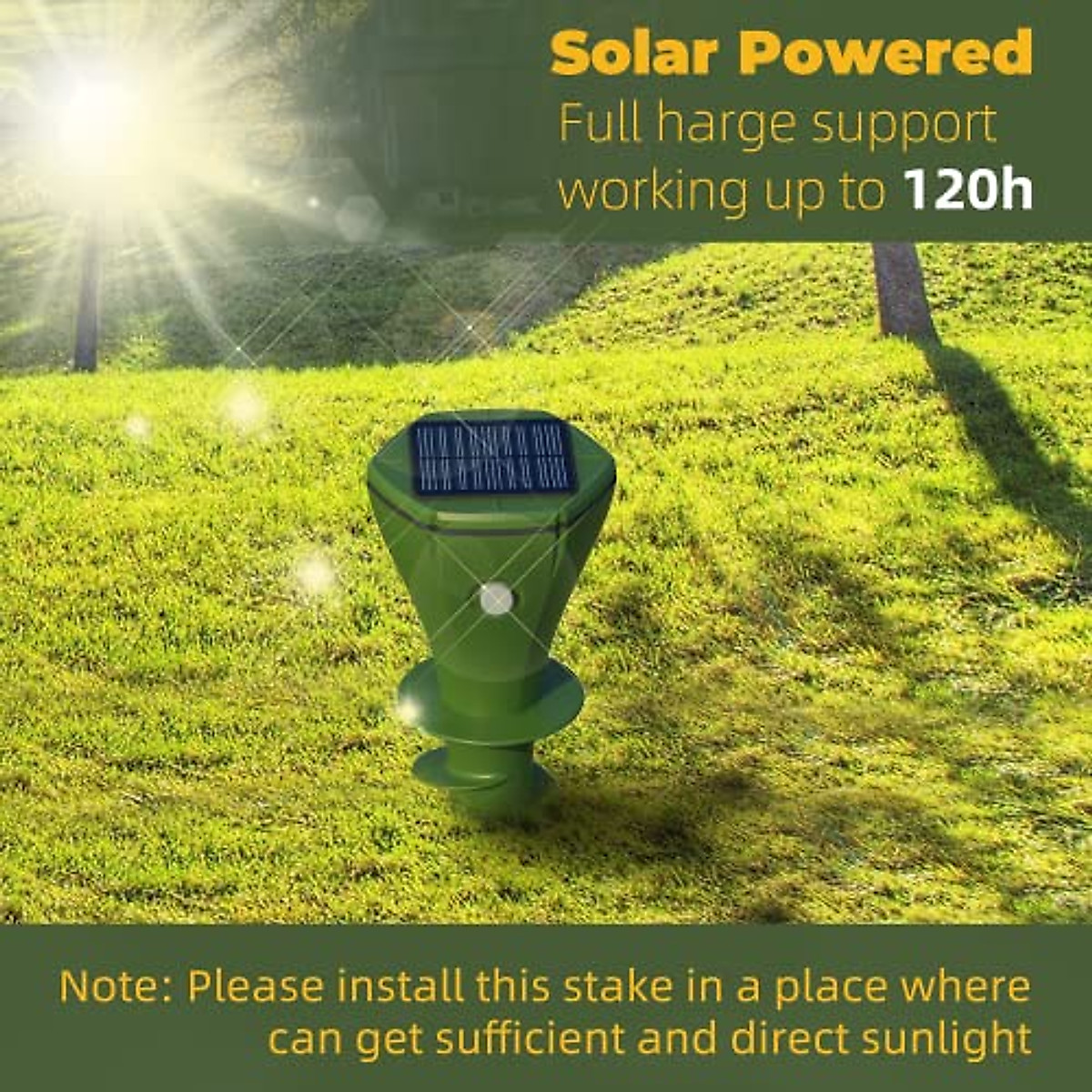 Mole Repellent Screw Solar Powered Outdoor Groundhog Deterrent ...