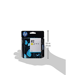 HP 82 Yellow 69-ml Genuine Ink Cartridge (C4913A) for DesignJet 820MFP, 815MFP, 800, CC800PS, 510, 500, 500 Plus, 500ps, 120, 50ps, 20ps & 10ps Large Format Printers