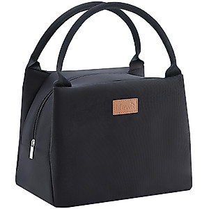 Lifewit Reusable Lunch Bag Large, Insulated Tote Lunch Box for Women Men for Meal Prep, Work, Travel, Black