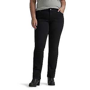 Lee Women's Plus Size Legendary Mid Rise Bootcut Jean Black 20 Plus Petite
