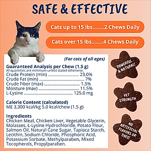 Under the Weather Pet Daily Cat L-Lysine | Boost Immune System Reduce Respiratory Symptoms | Maintain Normal Immune System Response | 60 Star Shaped Soft Chews