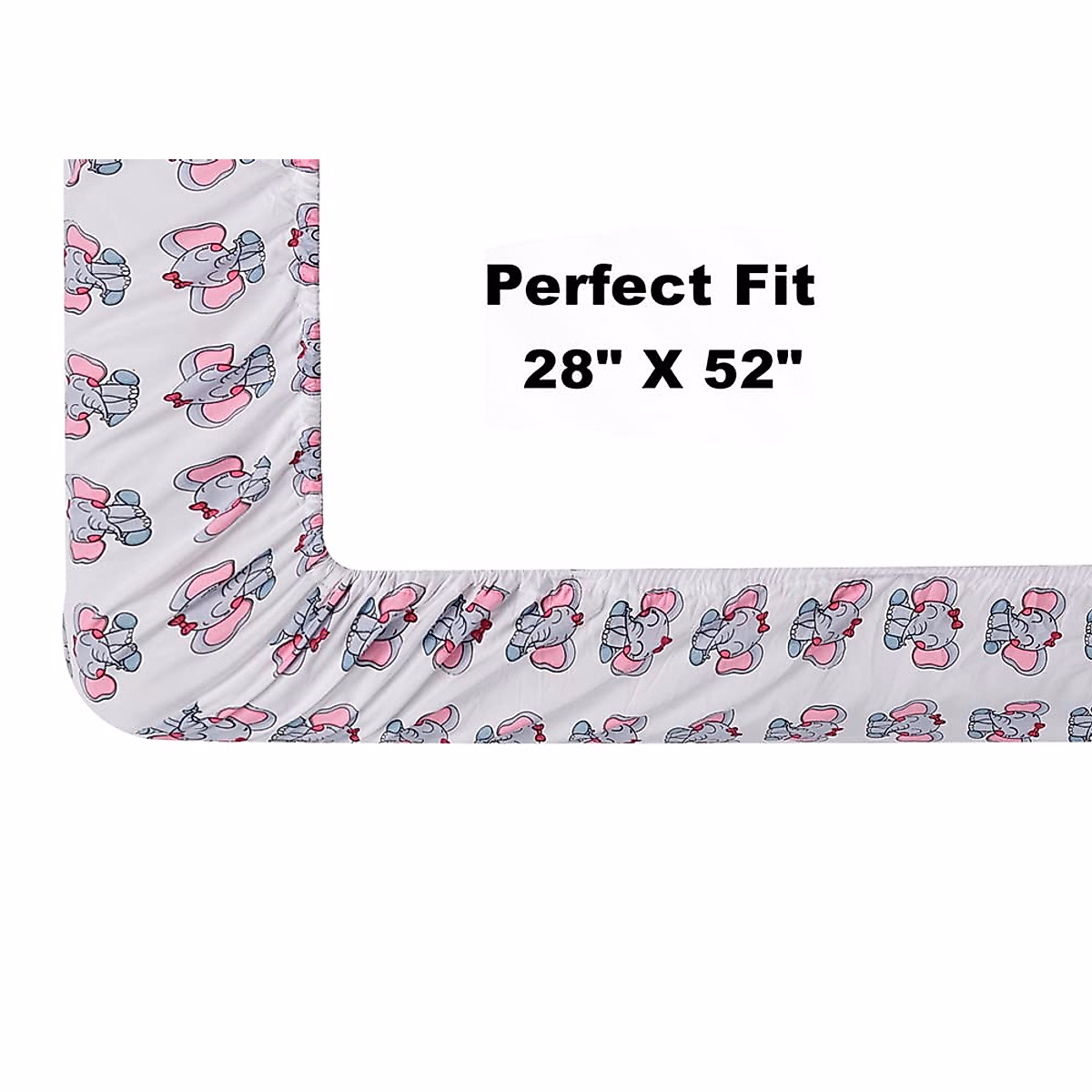 4 Pack Baby Girl Crib Sheets Fitted Pink Crib Sheet Portable Mattress Cover or Toddler Bed Sheets for Girls (Magic)