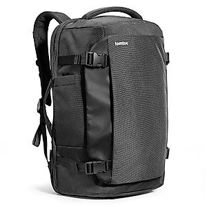 tomtoc Travel Backpack 40L, TSA Friendly Flight Approved Carry-on Luggage Hand Backpack, Water-resistant Lightweight Business Rucksack, Durable Large Weekender Bag Daypack Fits 17.3 Inch Laptop