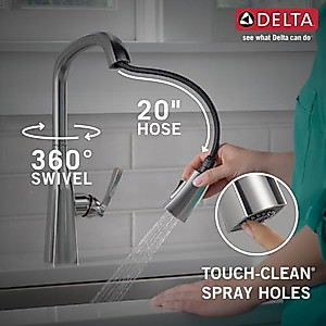 Delta Faucet Stryke Brushed Nickel Kitchen Faucet, Kitchen Faucets with Pull Down Sprayer, Kitchen Sink Faucet, Faucet for Kitchen Sink, Magnetic Docking, Lumicoat Arctic Stainless 9176-AR-DST
