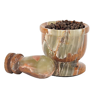 Radicaln Marble Mortar and Pestle Set Green Onyx Size 2.5" Handmade Portable Mortar and Pestle | Marble Spice Crusher Mortar and Pestle. Small Mortar and Pestle