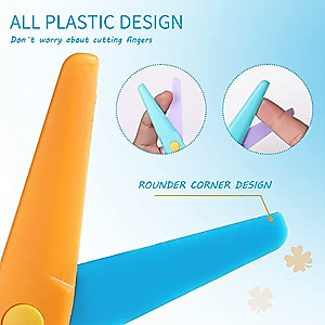 6Pcs Preschool Training Scissors,Children Safety Scissors Toddler Training Scissors Plastic Safety Kids Learning Scissors Art Craft Scissors
