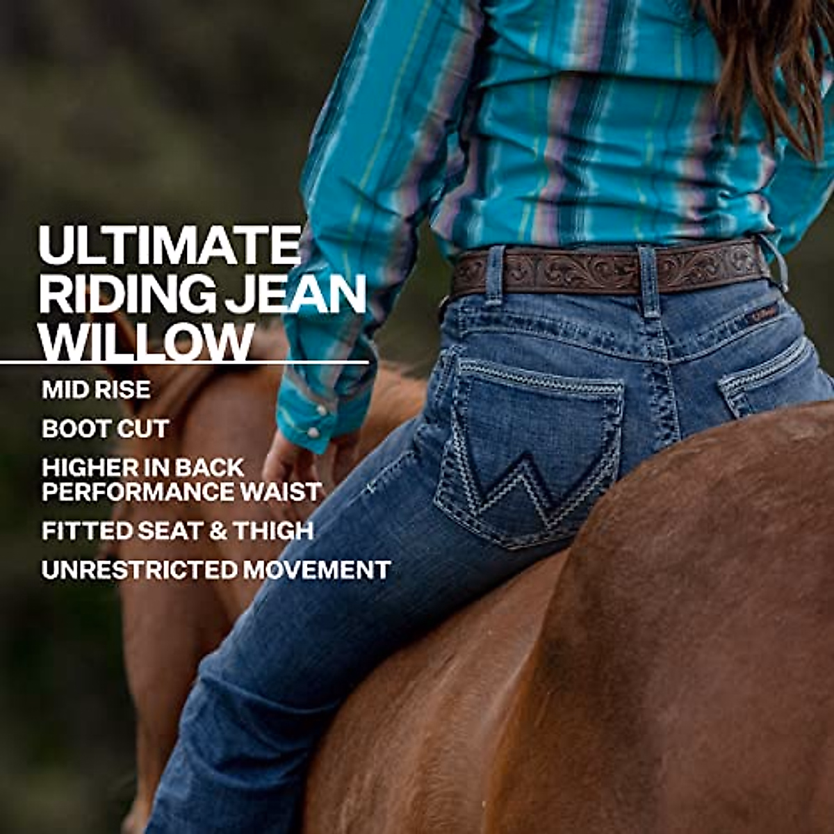 Wrangler Women's Willow Mid Rise Performance Waist Boot Cut Ultimate Riding Jean, Maggie, 7-32