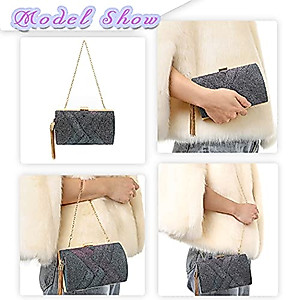 ELABEST Sparkling Gradient Evening Clutch Bag Shiny Handbag Money Purses Sparkly Sequin Crossbody Clutch Bags for Wedding Party Prom (Purple)