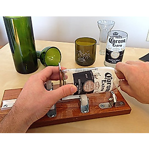 Glass Bottle Cutter (Deluxe) Kit, Upcycle EZ-Cut: Beer & Wine Bottle Cutting + Edge Sanding Paper & Heat Tool