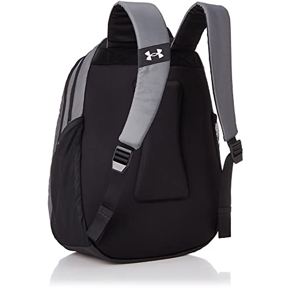 Under Armour Women's Hustle Signature Storm Backpack , (001) Black / Black / Metallic Tin , One Size Fits Most